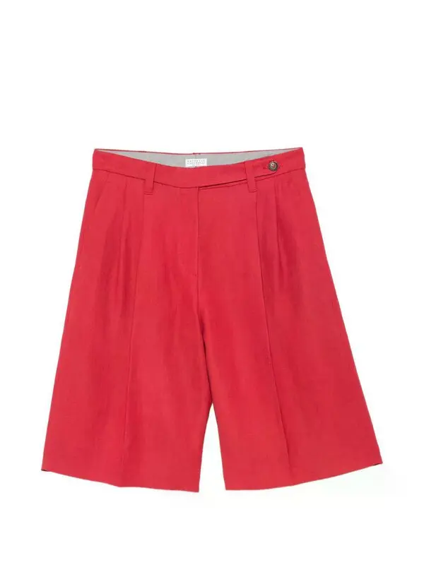 Brunello Cucinelli Pleated Shorts - Red