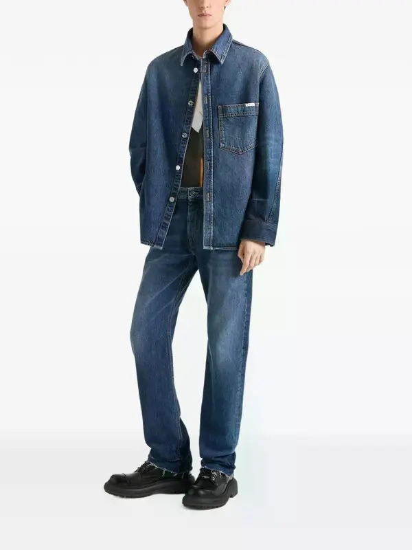 Givenchy Couture Seam Shirt In Denim - Blue