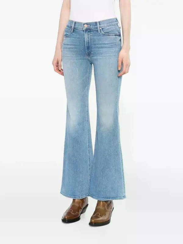 MOTHER Flared-leg Whiskered Jeans - Blue