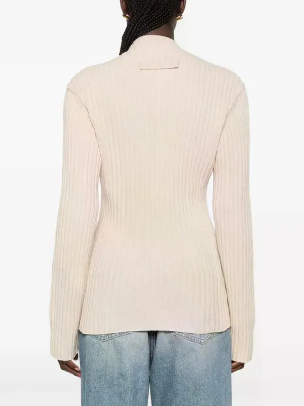 Victoria Beckham Ribbed Knit Slit-hem Sweater