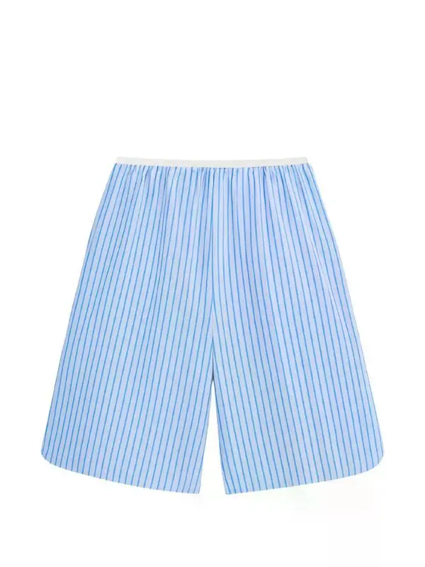 THE FRANKIE SHOP Vertical-stripe Knee-length Shorts - Blue