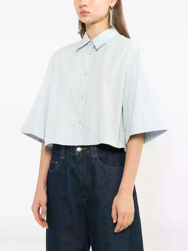 Helmut Lang Striped Long Sleeve Shirt - Blue