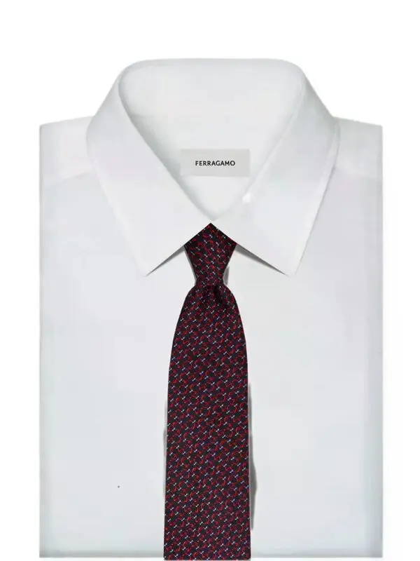 FERRAGAMO Gancini Silk Jacquard Tie