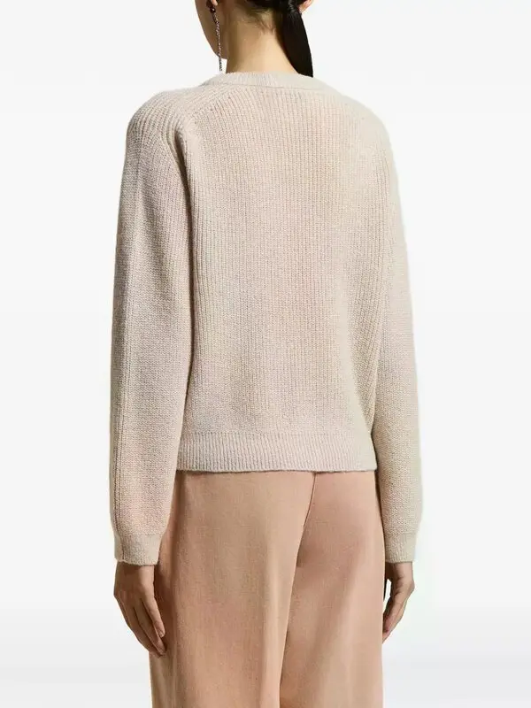 Peserico Ribbed Knit Raglan Sleeve Jumper - Neutrals