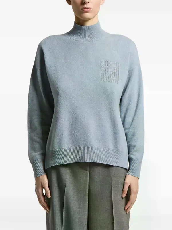 Peserico Ribbed Knit High Neck Jumper