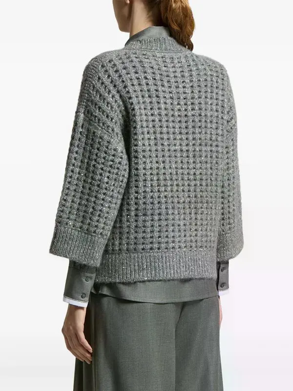 Peserico Open-knit Crew Neck Sweater
