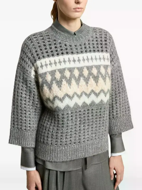 Peserico Open-knit Crew Neck Sweater