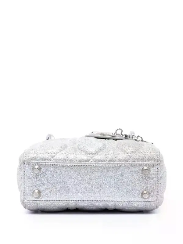 Dior Micro Metallic Calfskin Cannage Lady Satchel