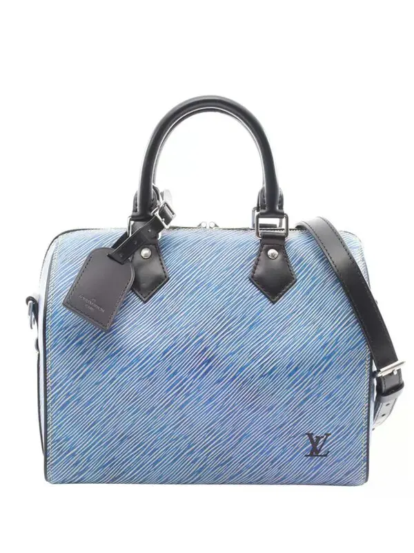 LOUIS VUITTON 2016 Epi Denim Speedy Bandouliere 25 Satchel - Blue