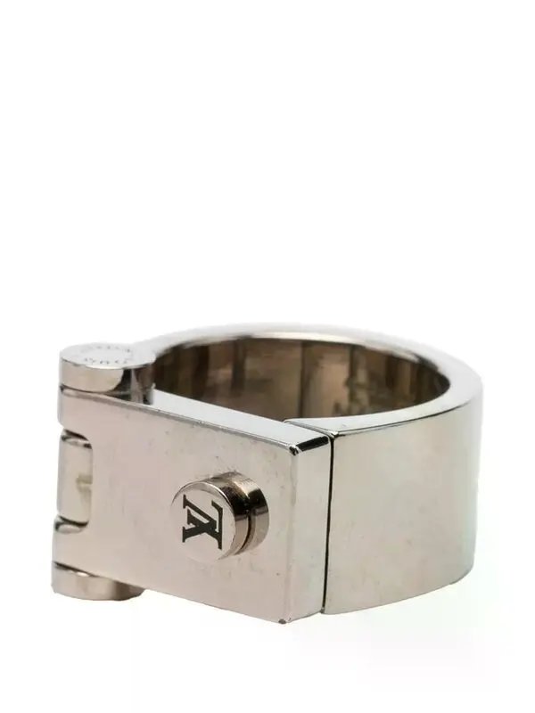 LOUIS VUITTON 2015 Brass Hinge Lock Ring Costume Ring