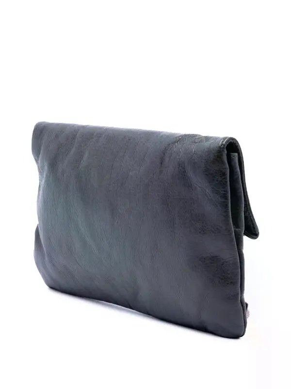 Balenciaga Lambskin Leather Motocross Giant 21 Envelope Clutch Bag - Blue