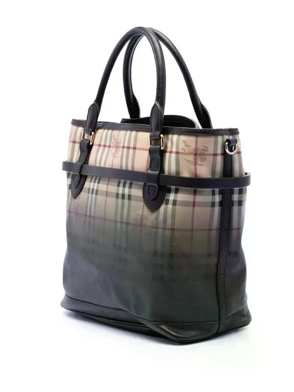 Burberry 2000-2017 Haymarket Check Ombre Coated Canvas Liberton Satchel - Neutrals