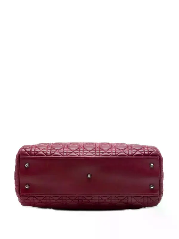 Dior 2011 Large Lambskin Cannage Lady Soft Shopping Tote Bag - Red