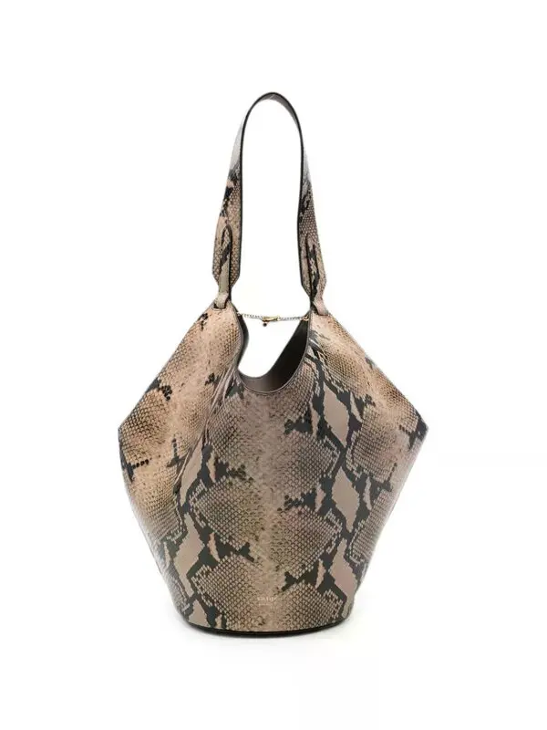 Khaite Small Lotus Snake-effect Tote Bag - Neutrals