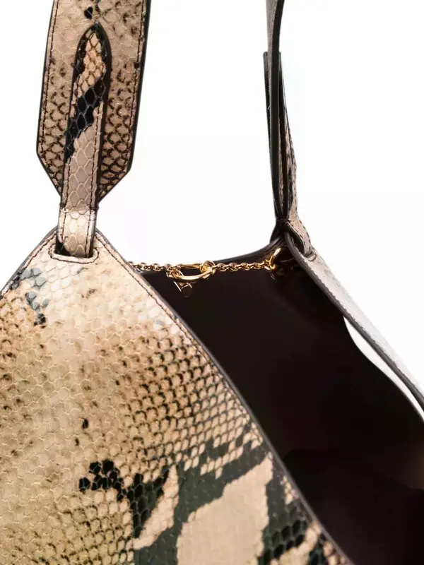 Khaite Small Lotus Snake-effect Tote Bag