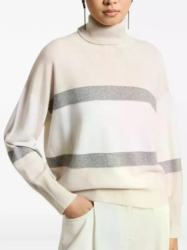 Peserico Striped Roll-neck Jumper