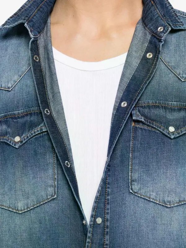 DONDUP Faded-effect Western-yoke Shirt