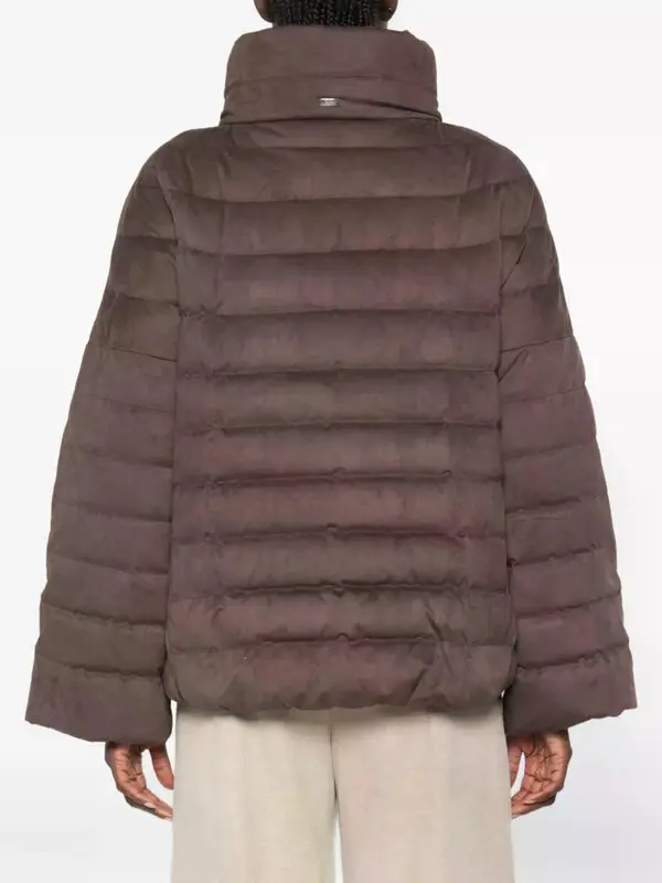 Herno Quilted Suede-effect Jacket