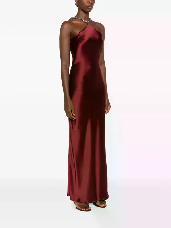 Staud Cadence Beaded-halterneck Maxi Dress