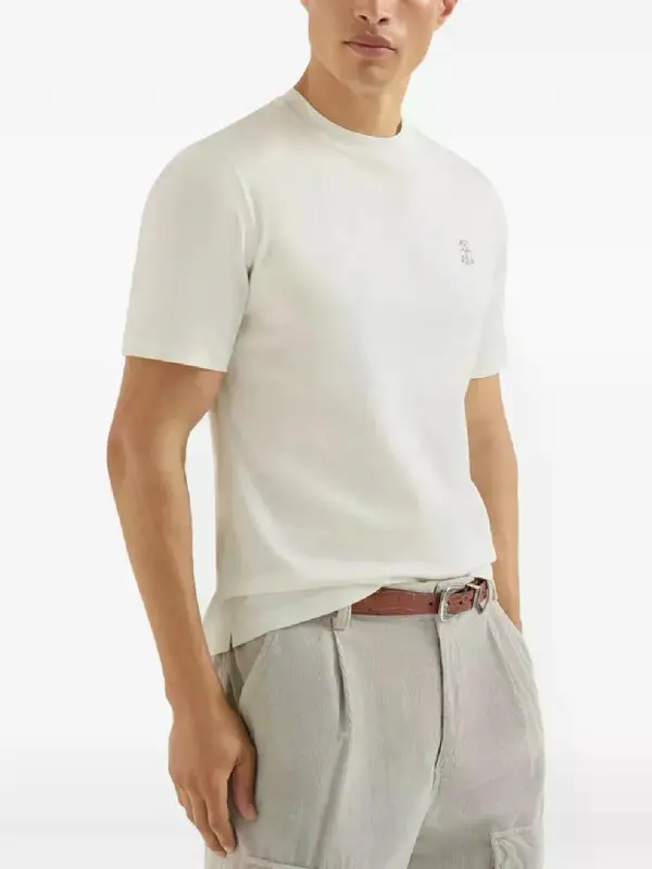 Brunello Cucinelli Logo-embroidered T-shirt