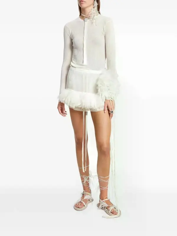 ANN DEMEULEMEESTER Ribbed-knit Long-sleeve Sweater - Neutrals