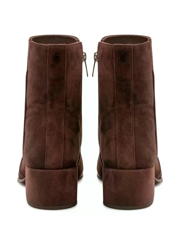 JIMMY CHOO Square-toe Suede Ankle Boots