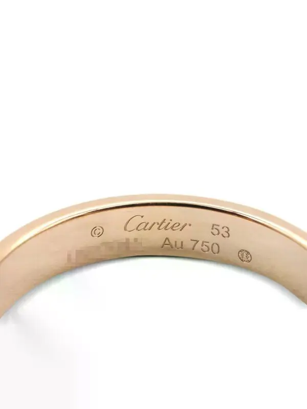 Cartier 18k Rose Gold Engraved Logo Ring