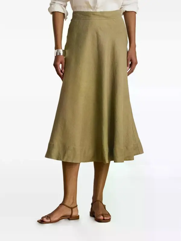 Ralph Lauren Linen A-line Midi Skirt