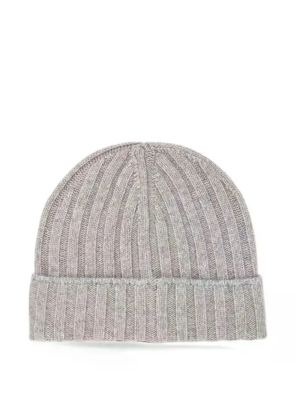 Brunello Cucinelli Ribbed-knit Cashmere Beanie Hat - Grey