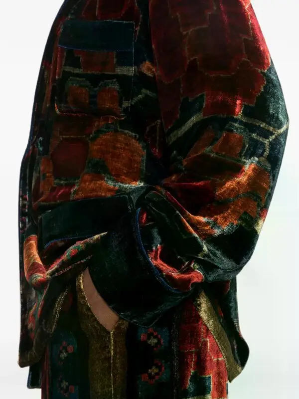 PIERRE-LOUIS MASCIA Kanpur Geometric Print Velvet Jacket