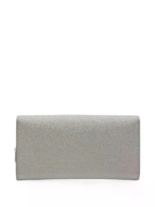 JIMMY CHOO Emmie Glitter Finish Clutch Bag - Silver