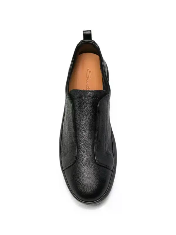 Santoni S-victory Grainy-leather Slip-on Sneakers