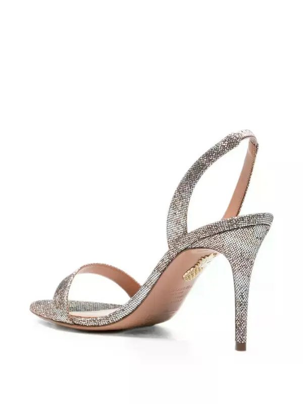 AQUAZZURA So Nude Glitter-effect Slingback Sandals