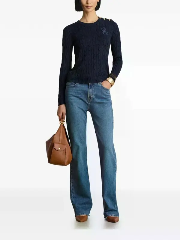 Ralph Lauren Button-trim Cable-knit Sweater