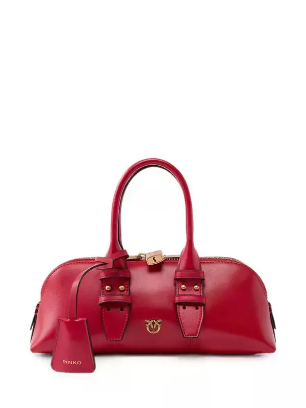 Pinko Buckle-detail Leather Tote Bag - Red