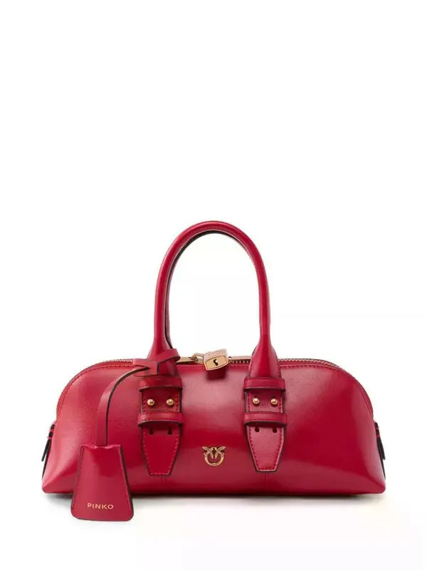 Pinko Buckle-detail Leather Tote Bag - Red