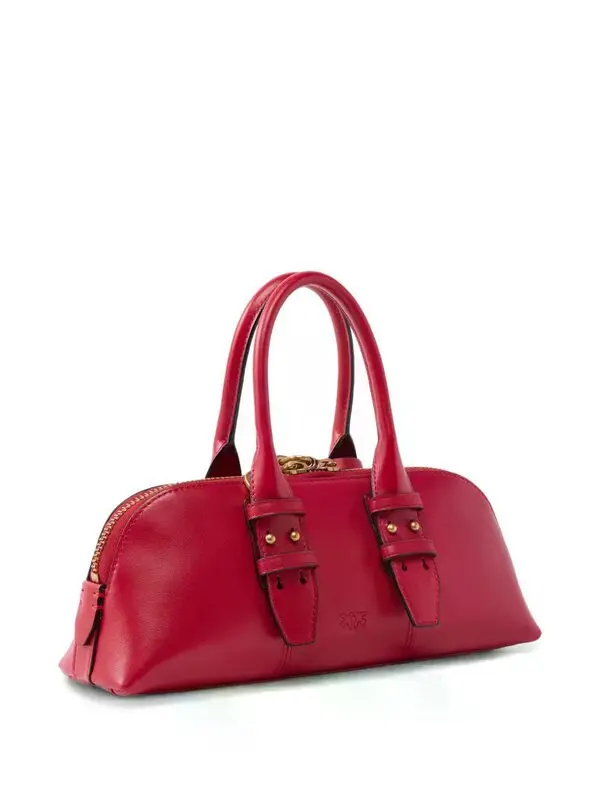 Pinko Buckle-detail Leather Tote Bag - Red