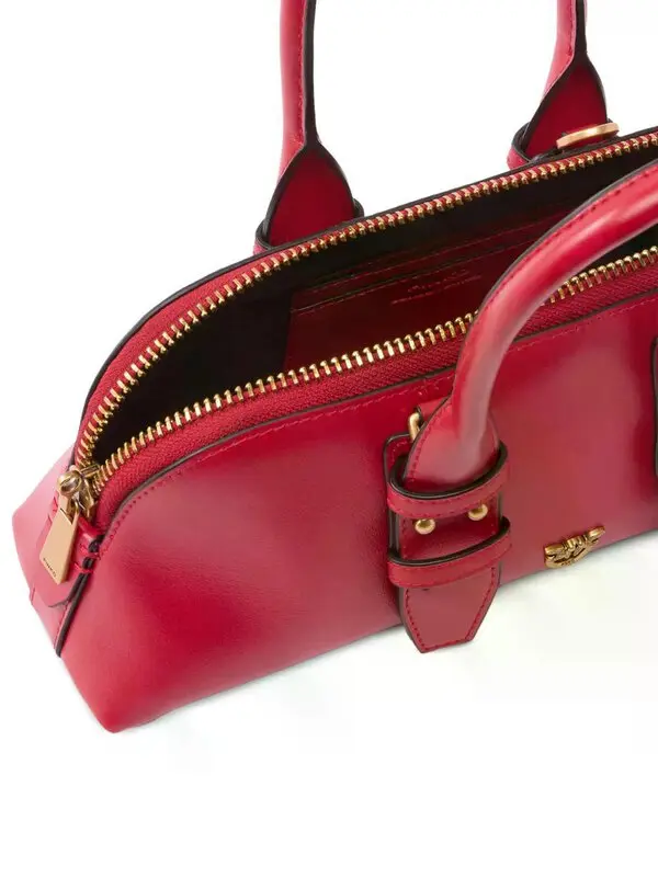 Pinko Buckle-detail Leather Tote Bag - Red
