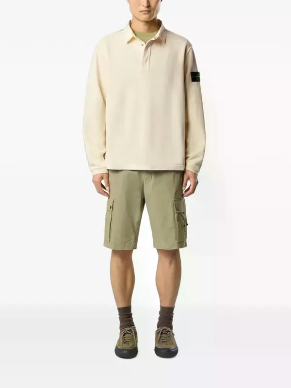 Stone Island Cotton Polo Sweatshirt With Logo Patch