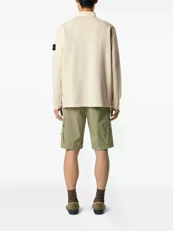 Stone Island Cotton Polo Sweatshirt With Logo Patch