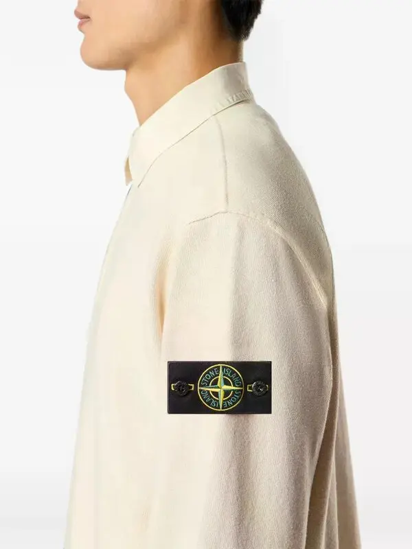 Stone Island Cotton Polo Sweatshirt With Logo Patch