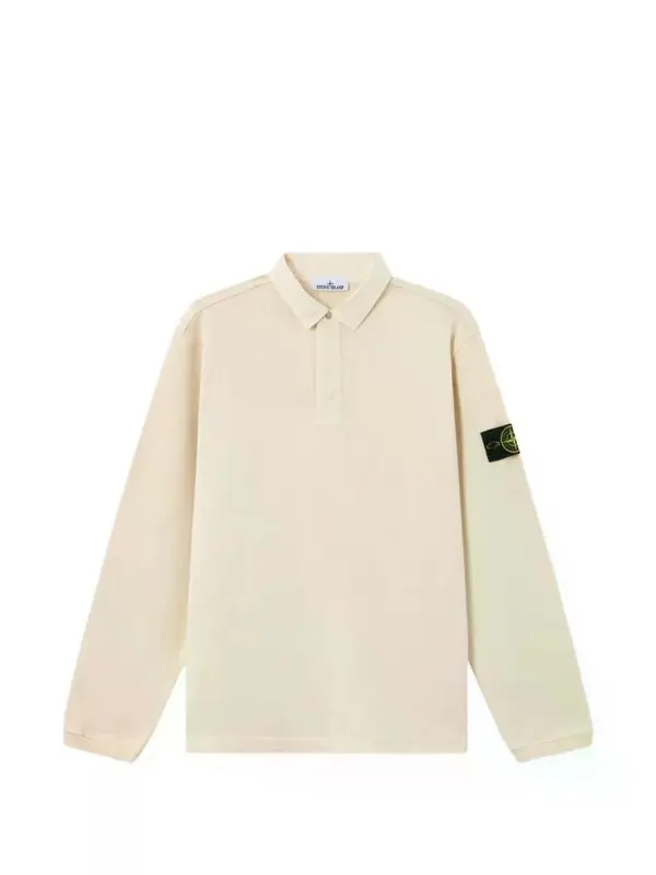 Stone Island Cotton Polo Sweatshirt With Logo Patch