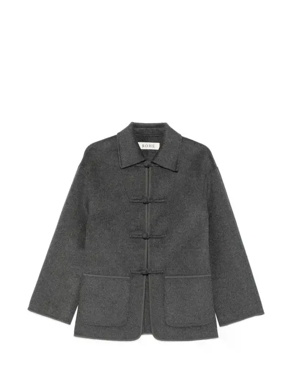 RÓHE Toggle-fastening Jacket With Felted Texture - Grey