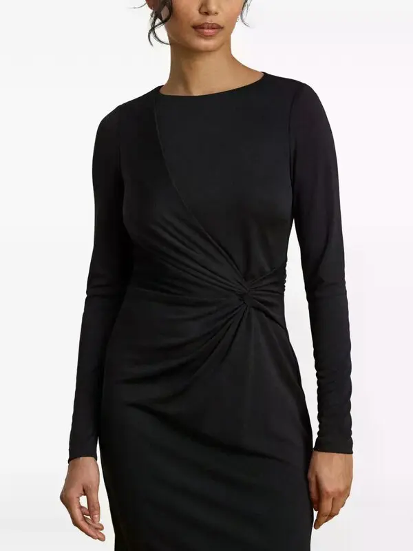 Ralph Lauren Twist-front Boatneck Midi Dress