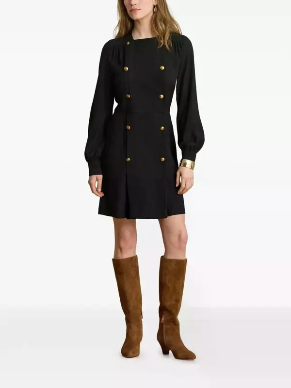 Ralph Lauren Double-breasted Georgette Mini Dress