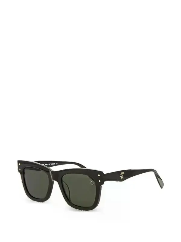 A BATHING APE Full Rim Sunglasses With Silver-tone Stud Detailing - Black