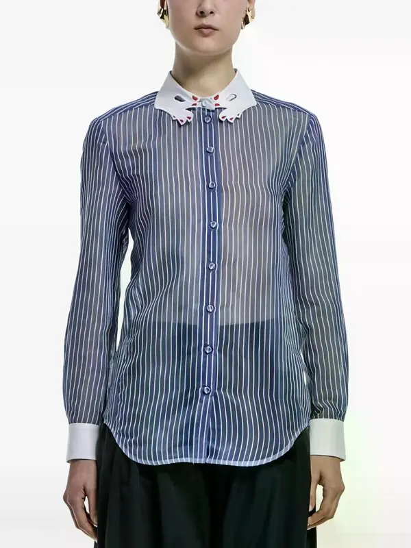 Vivetta Striped Shirt With Embroidered Collar