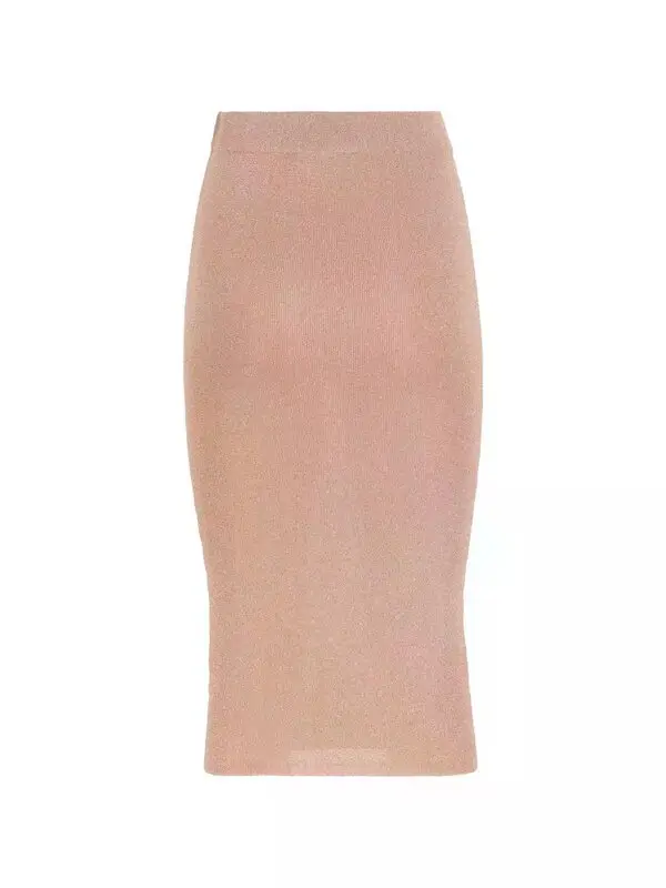 KANGRA Ribbed-knit Midi Skirt