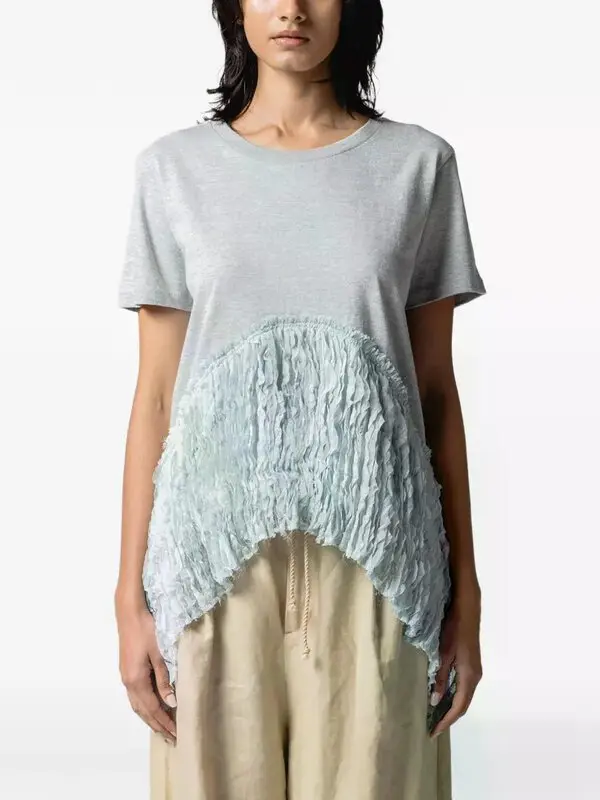 MULLER OF YOSHIOKUBO Asymmetric Ruffled T-shirt - Blue