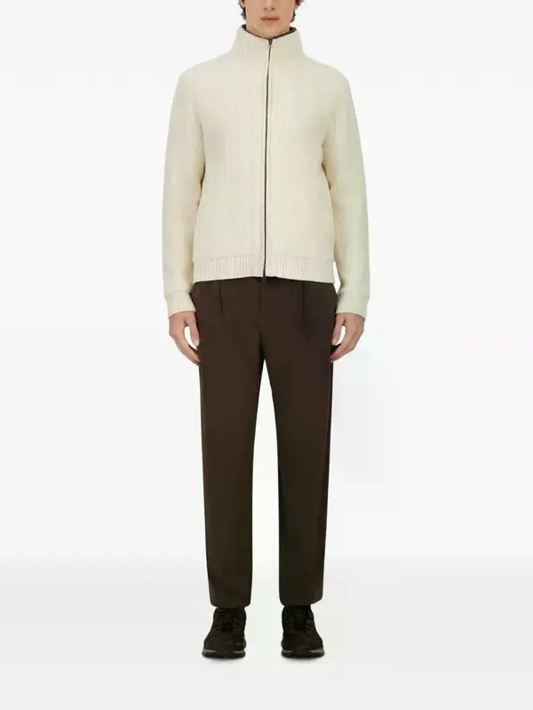 Herno Ribbed-knit Wool Cardigan
